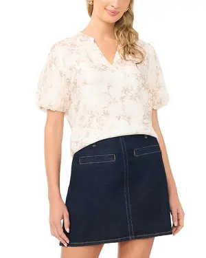 Vince Camuto Short Sleeve Puff Sleeve Top