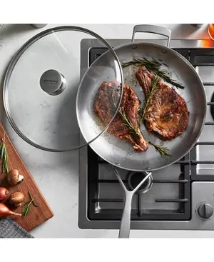 DEMEYERE Essential 5 Stainless Steel Fry Pan With Lid, 12.5