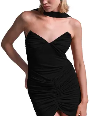 Bcbgmaxazria Zoe Strapless Ruched Mini Dress