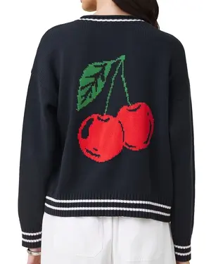 Splendid Cherry Graphic Knit Sweater