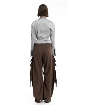 MOTHER OF ALL Gisele Wrap Top - Silver