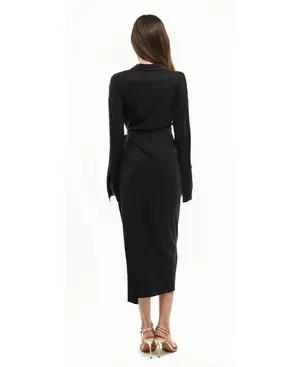 MOTHER OF ALL Gisele Wrap Dress - Black