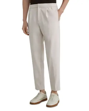 REISS Cleric Straight Fit Trousers - Stone