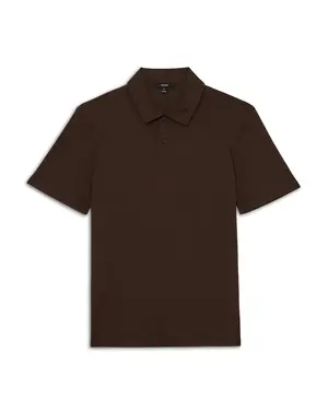 REISS Earl Slim Fit Airwater Cotton Polo Shirt - Brown