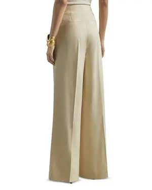 REISS Anya Silk & Wool Wide-leg Trousers