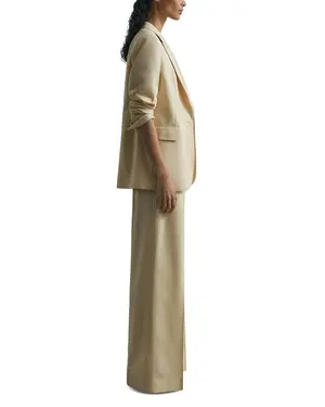 REISS Anya Silk & Wool Wide-leg Trousers