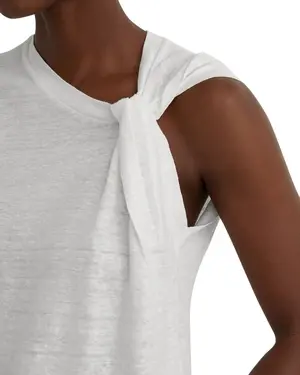 REISS Taylor Twisted Linen Tank Top