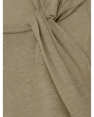 REISS Taylor Linen Tee With Knot Detail