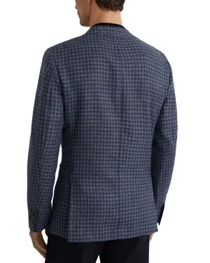 REISS Romana Tailored Fit Single Breasted Two Button Notch Dogstooth Blazer