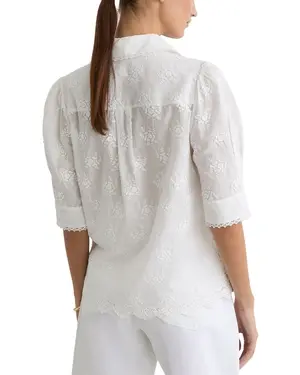 REISS Embroidered Cotton Shirt