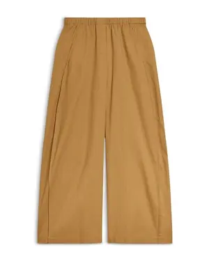 Theory Wide Leg Cotton Pants - Bronze