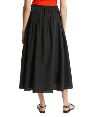 Theory Seamed Yoke Midi Skirt