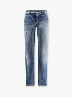 Dolce & Gabbana Blue Cotton Jeans - Multicolor