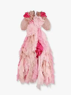 Dolce & Gabbana Chiffon Maxi Dress With Bustier Detail