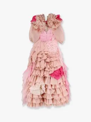 Dolce & Gabbana Chiffon Maxi Dress With Bustier Detail