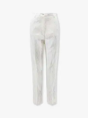 Dolce & Gabbana High-waisted Trousers In Cotton And Viscose Blend