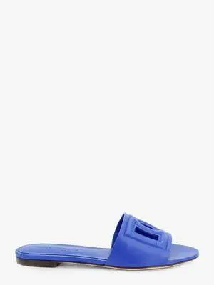Dolce & Gabbana Leather Sandals With Dg Millennials Logo - Multicolor