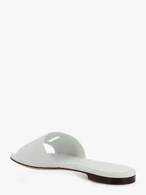 Dolce & Gabbana White Leather Sandals With Dg Millennials Logo - Multicolor