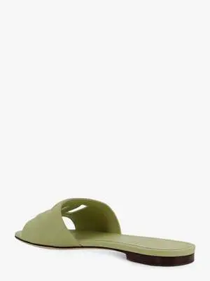 Dolce & Gabbana White Leather Sandals With Dg Millennials Logo - Multicolor