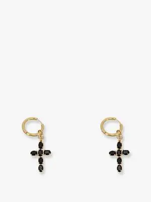 Dolce & Gabbana Brass Earrings With Cross Pendant