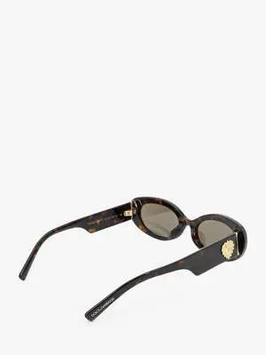 Dolce & Gabbana Acetate Oval Sunglasses With Logo Embellishment