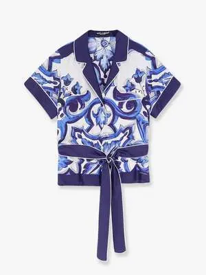 Dolce & Gabbana Silk Shirt With Majolica Print - Multicolor