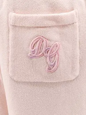 Dolce & Gabbana Cotton Trousers With Embroidered Logo Patch