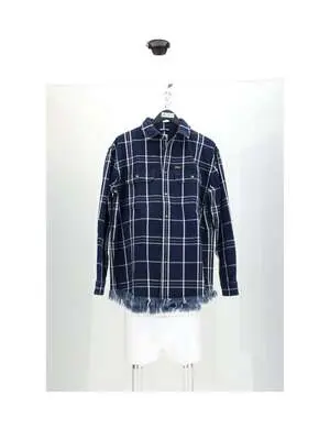 Dior Shirt Check Con Fondo Sfrangiato - Blue
