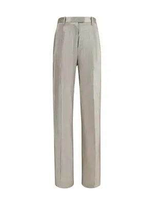 FORTE_FORTE Lurex Tweed Pants With Micro Sequins And Shimmering Thread - Silver