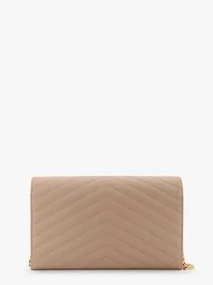 Saint Laurent Black Leather Crossbody Bag With Metal Cassandre Logo