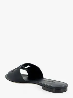 Dolce & Gabbana Leather Sandals With Dg Millennials Logo - Multicolor