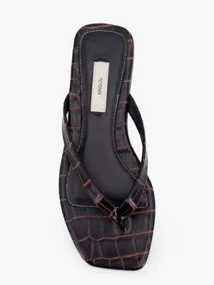 TOTEME Croc-embossed Leather Sandals - Brown