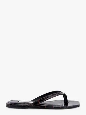 TOTEME Croc-embossed Leather Sandals - Brown
