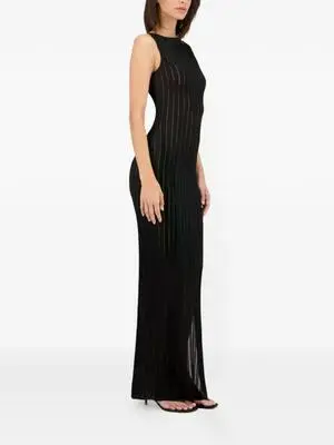 LA GALPA Sheer-ribbed Maxi Dress