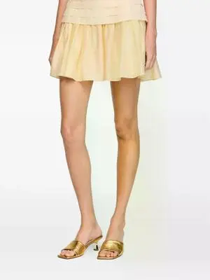 Sandro High-waisted Pleated Mini Skirt With Ruched Detailing