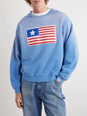 CHERRY LOS ANGELES Embroidered Cotton-jersey Sweater