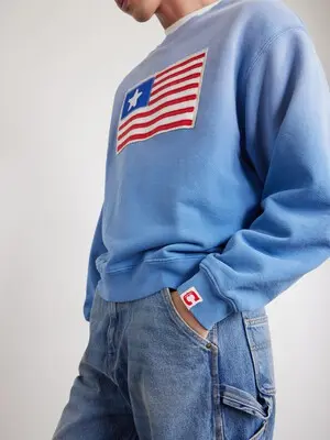 CHERRY LOS ANGELES Embroidered Cotton-jersey Sweater