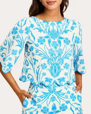 Mestiza New York Charlize Floral Cotton Scalloped Crop Top