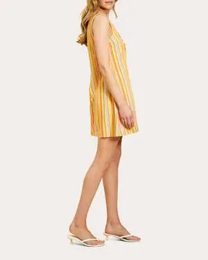 Mestiza New York Belize Embroidered Stripe Mini Shift Dress