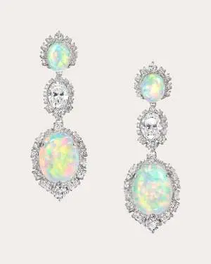 ANABELA CHAN Diamond & Sky Opal Cabochon Drop Earrings