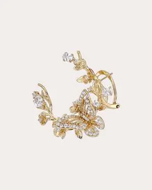 ANABELA CHAN Diamond Orchard Garland Hoop Earrings In 18k Yellow Vermeil