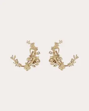ANABELA CHAN Diamond Orchard Garland Hoop Earrings In 18k Yellow Vermeil