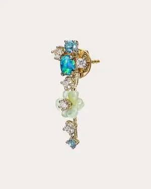 ANABELA CHAN 18k Gold Diamond & Opal Floral Ear Climbers