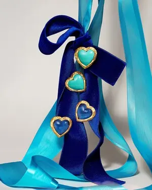 ANABELA CHAN Heart Stud Earrings With Regenerative™ Turquoise