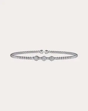 GABRIEL & CO. Diamond & 14k White Gold Bujukan Hexagon Cuff - Silver