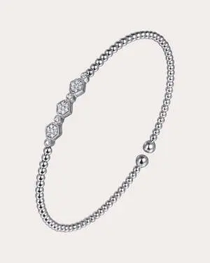 GABRIEL & CO. Diamond & 14k White Gold Bujukan Hexagon Cuff