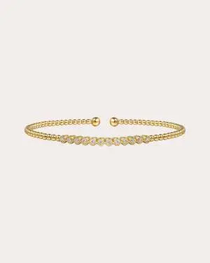 Gabriel & Co. Diamond & 14k Beaded Cuff - Yellow