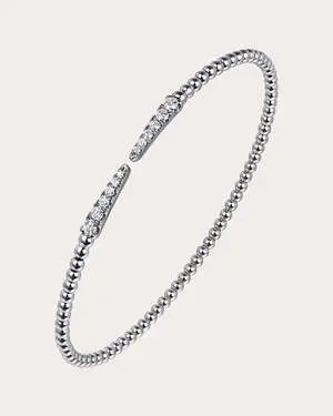 GABRIEL & CO. Diamond & 14k White Gold Spiked Cuff Bracelet
