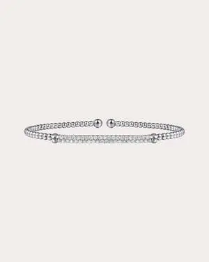 GABRIEL & CO. Diamond & 14k White Gold Bujukan Bar Cuff - Silver