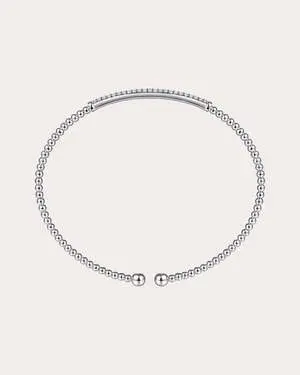 GABRIEL & CO. Diamond & 14k White Gold Bujukan Bar Cuff